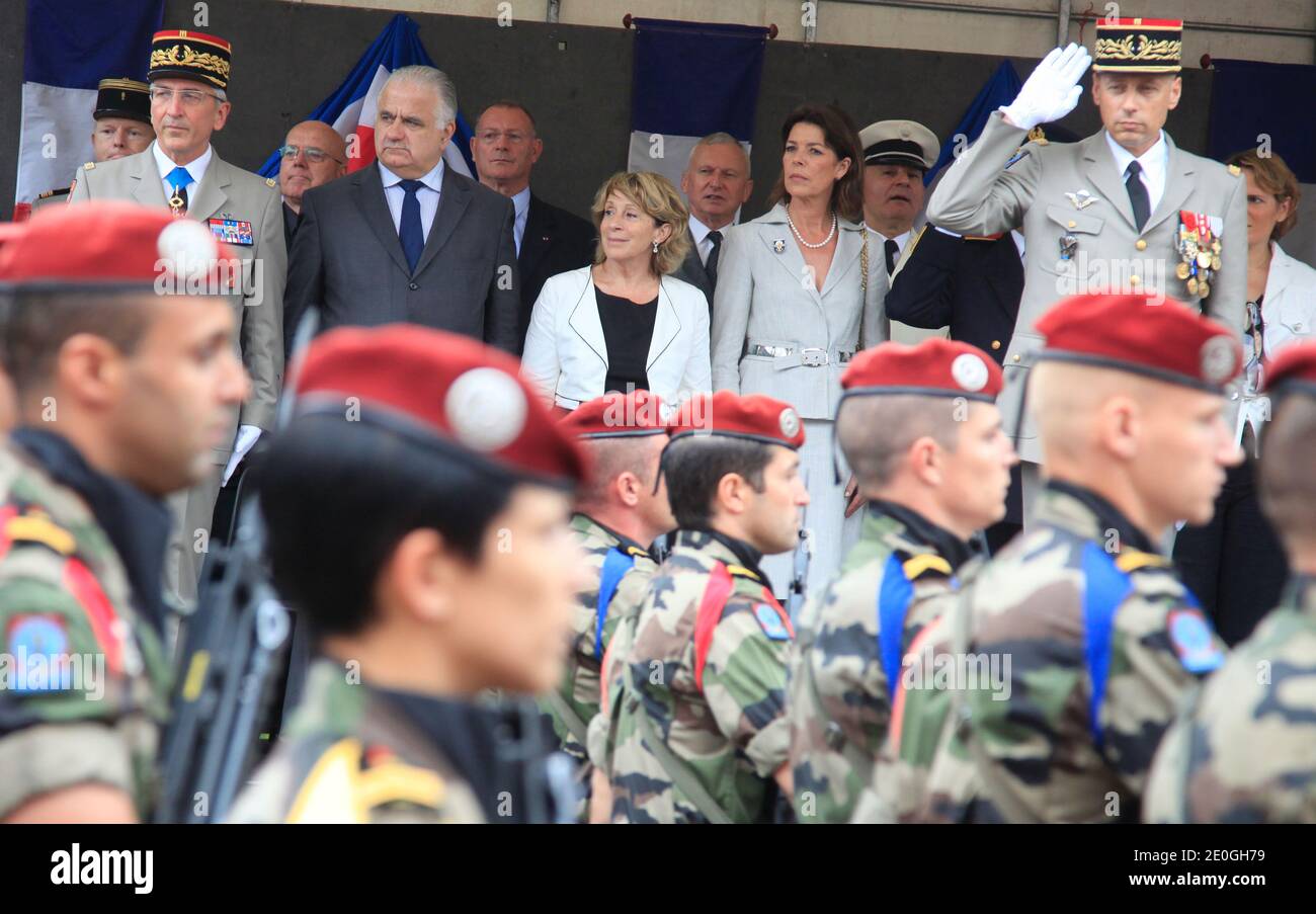 Princess Caroline of Monaco attends a ceremony of transfer of command ...