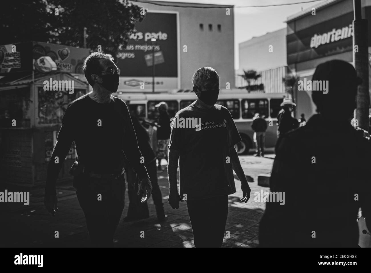 HERMOSILLO, MEXICO DECEMBER 31: People walk the streets of downtown for ...