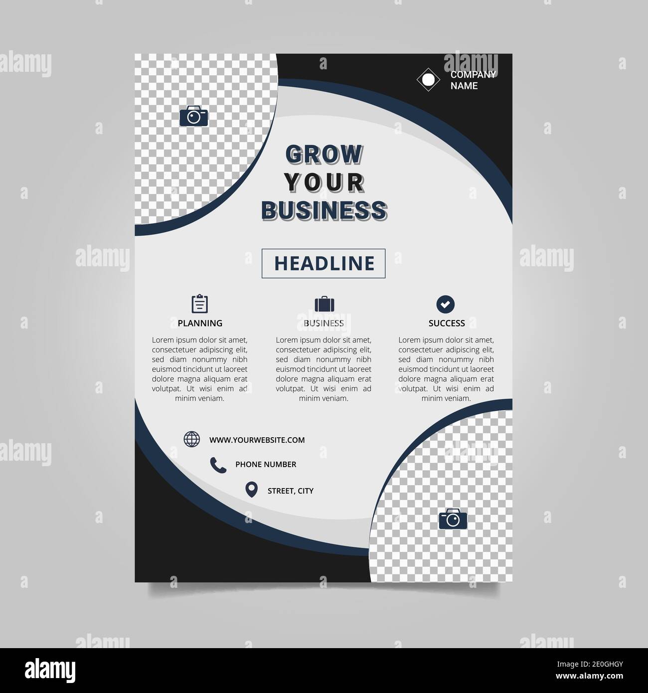 Blue brochure template set Stock Vector Images - Alamy