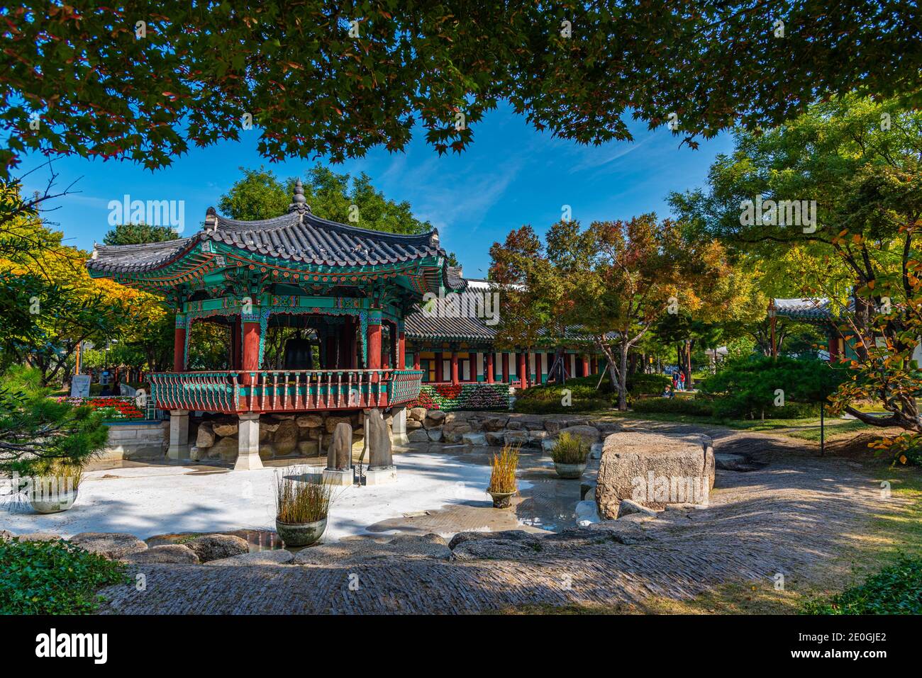 Traditional building at Gyeongsanggamyeong Park at Daegu, Republic of ...