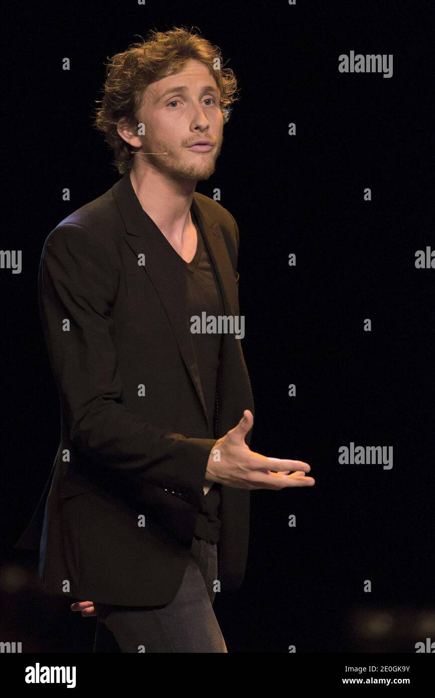 French humorist, actor Baptiste Lecaplain performs during Performance d ...