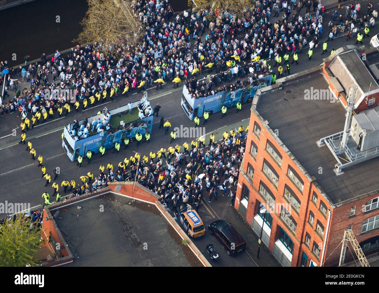 Manchester city bus parade hi-res stock photography and images - Alamy
