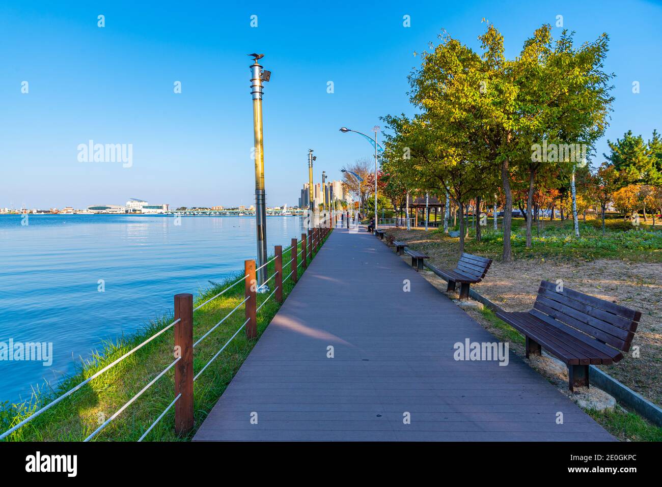 Promenade alongside Cheongchoho lake, Republic of Korea Stock Photo - Alamy