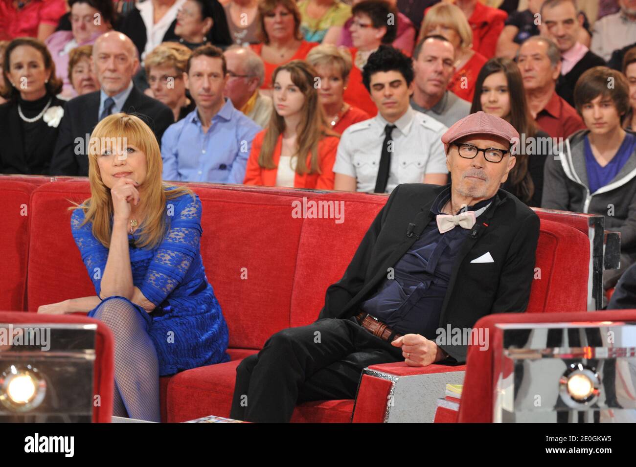 Éric Charden and Stone at the taping of Vivement Dimanche on April 18 ...