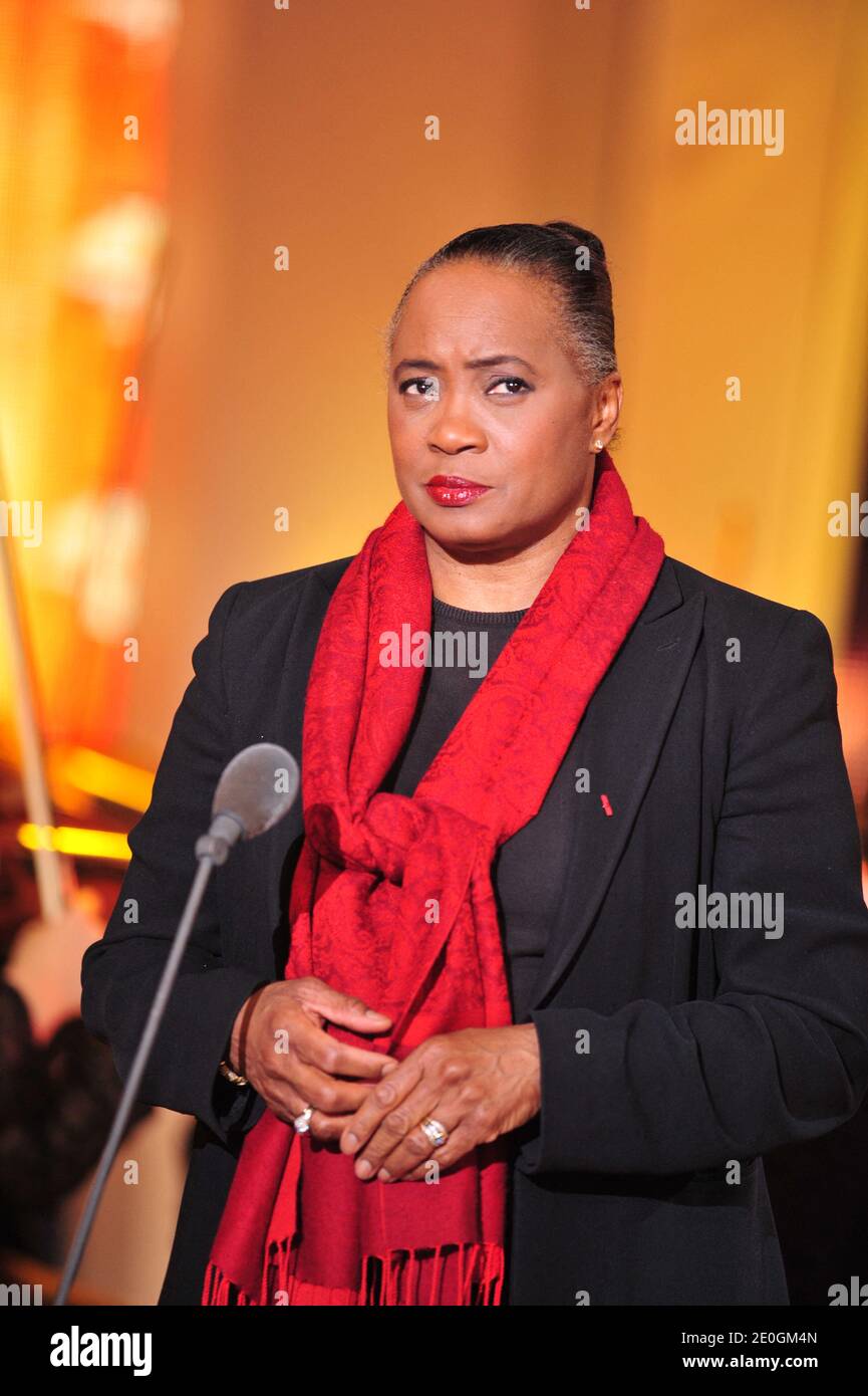 Barbara Hendricks lors de l'enregistrement de l'emission Champs Elysees ...