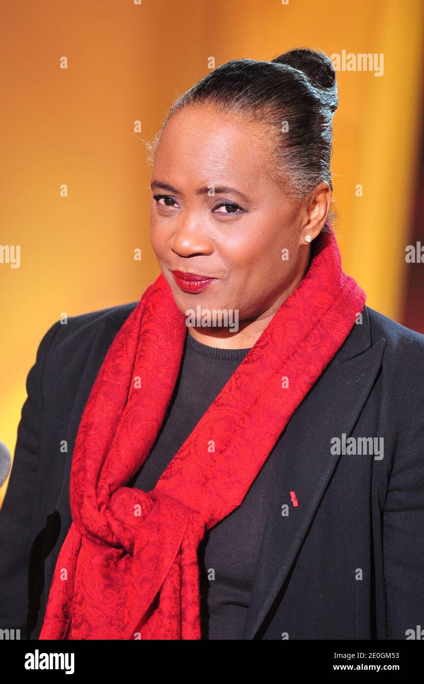 Barbara Hendricks lors de l'enregistrement de l'emission Champs Elysees ...