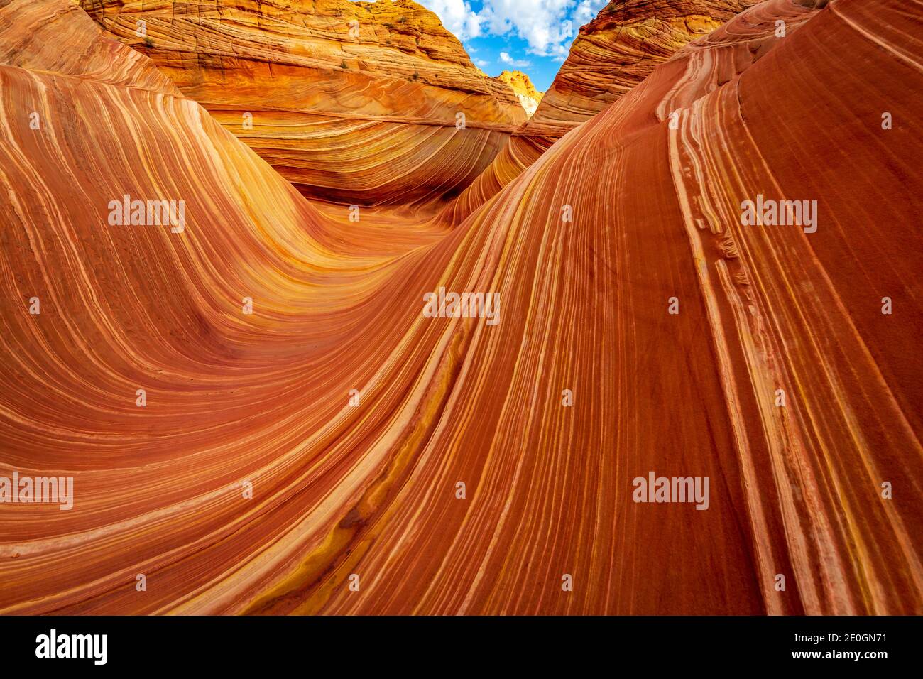 The Wave is a famous sandstone rock formation located in Coyote Buttes ...