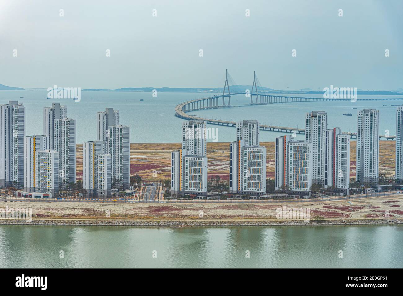 Aerial view of Incheon bridge in Republic of Korea Stock Photo - Alamy