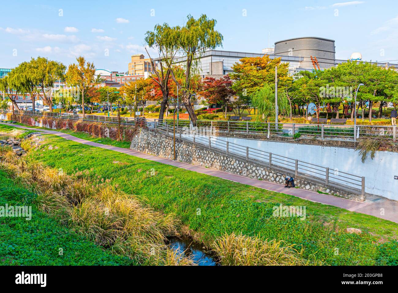 Riverside of Suwoncheon river at Suwon, Republic of Korea Stock Photo ...
