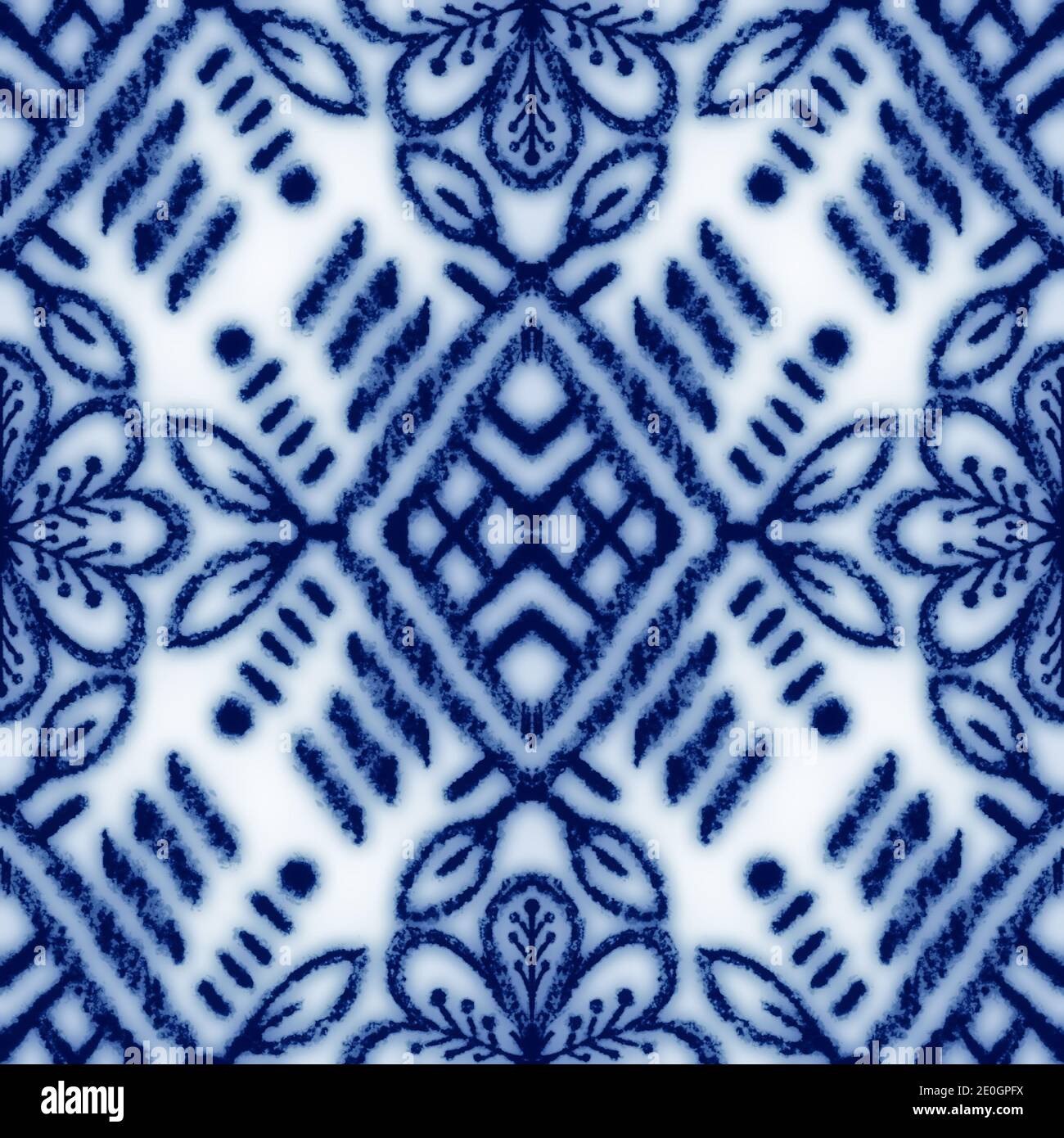 Seamless classic blue and white ceramic design Stock Photo - Alamy