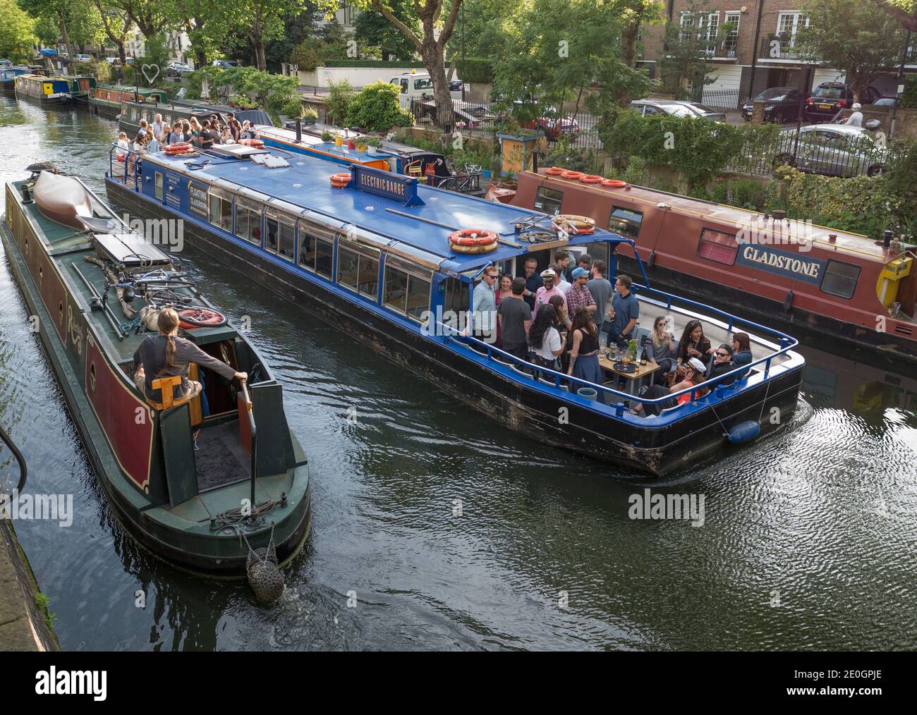 The Electric Barge, a party boat based in London's Little Venice Basin ...
