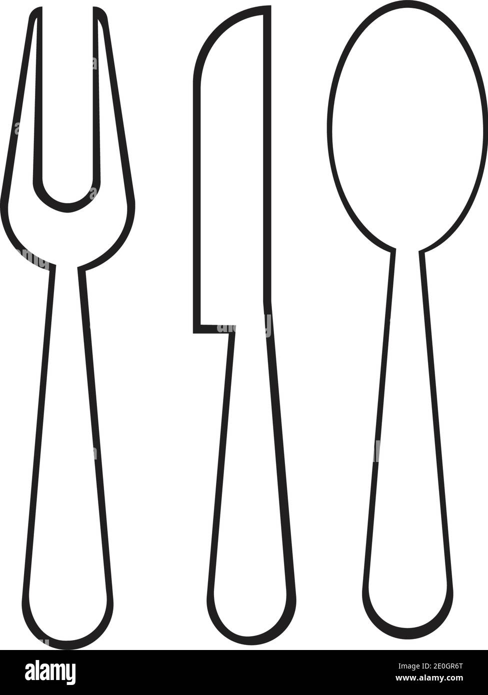 Cutlery vector icon illustration sign Cutlery and Kitchen Set Icon ...