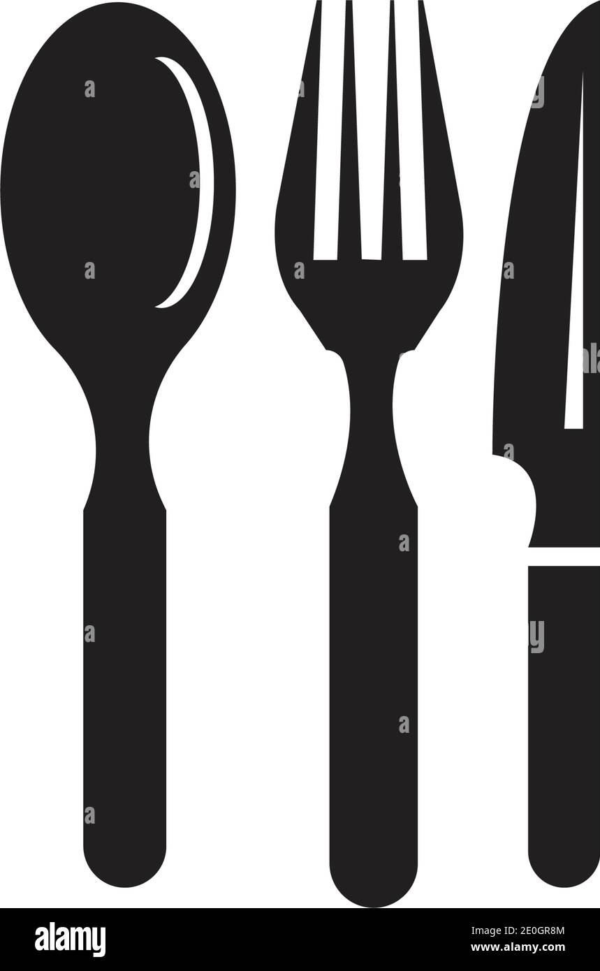 Cutlery vector icon illustration sign Cutlery and Kitchen Set Icon ...