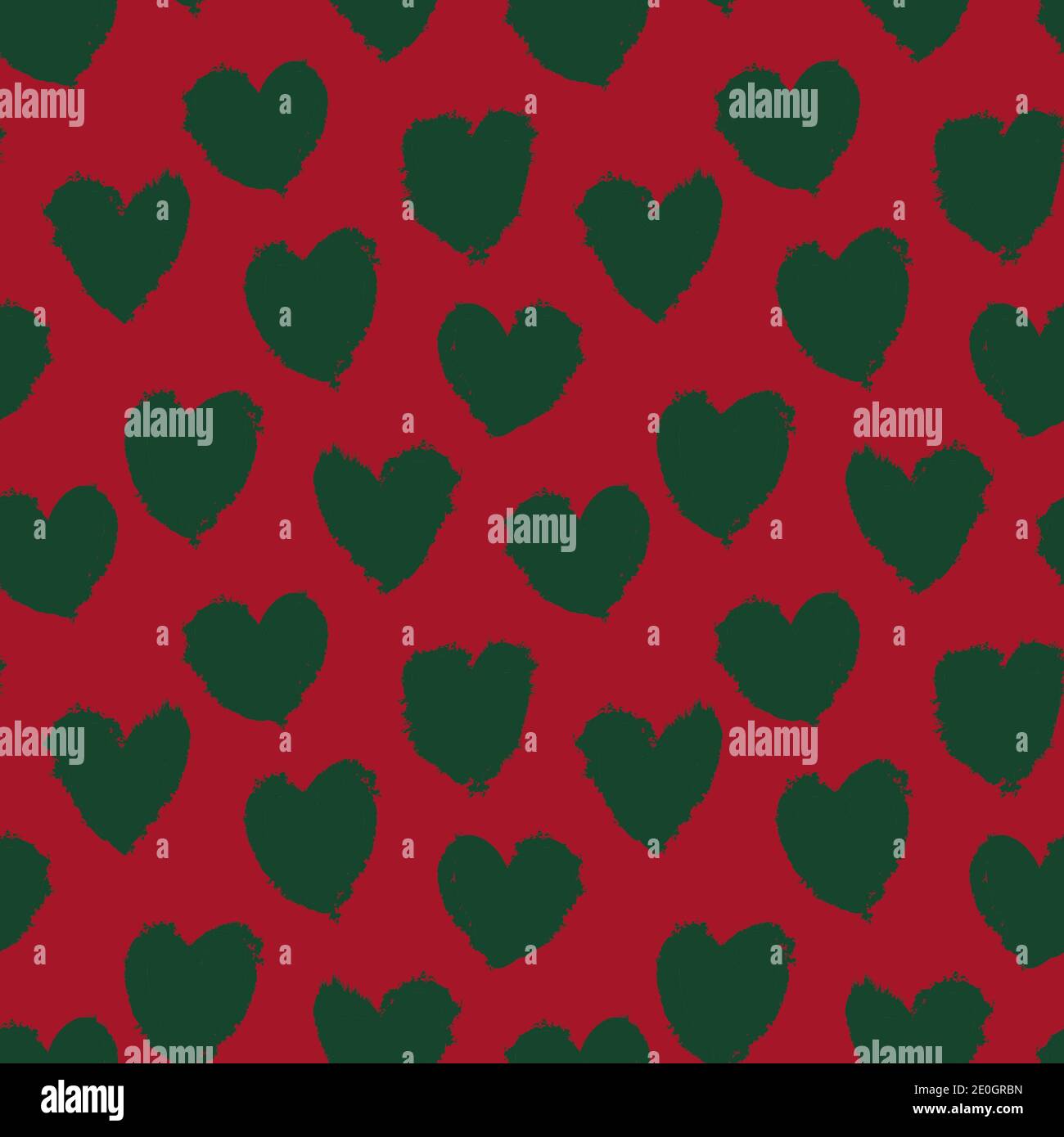 Christmas Heart shaped brush stroke seamless pattern background for ...