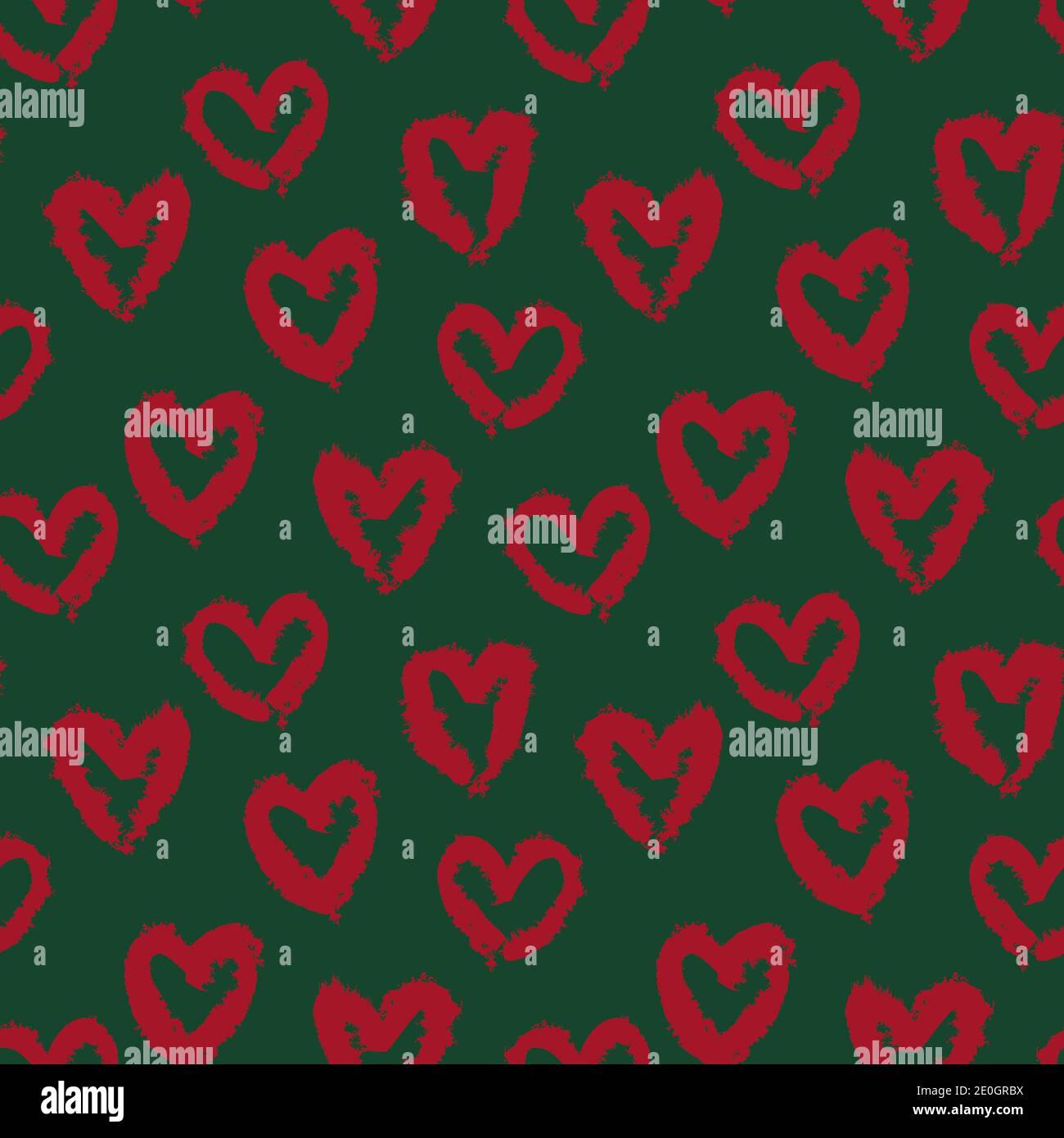 Christmas Heart shaped brush stroke seamless pattern background for ...