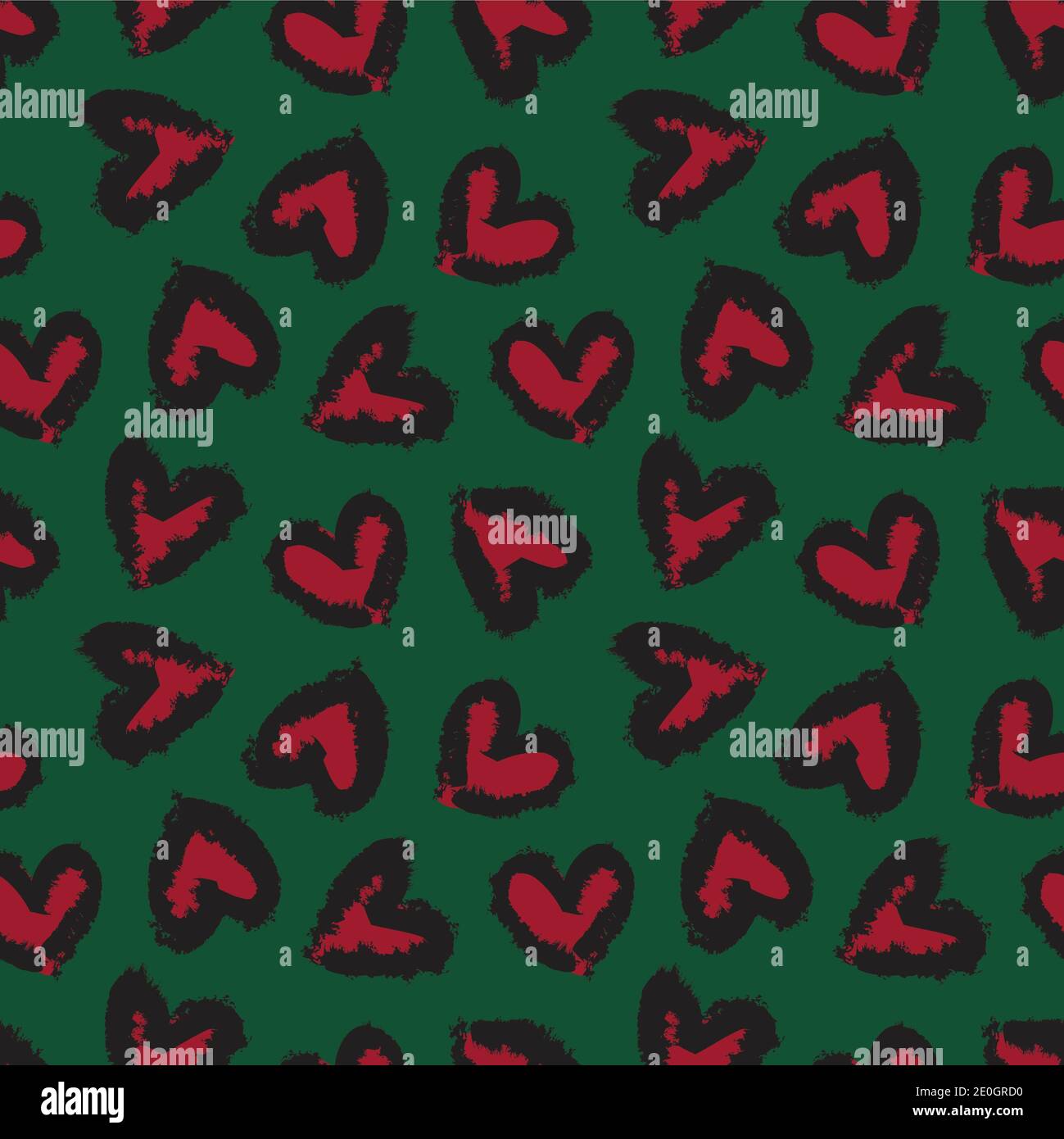 Christmas Heart shaped brush stroke seamless pattern background for ...