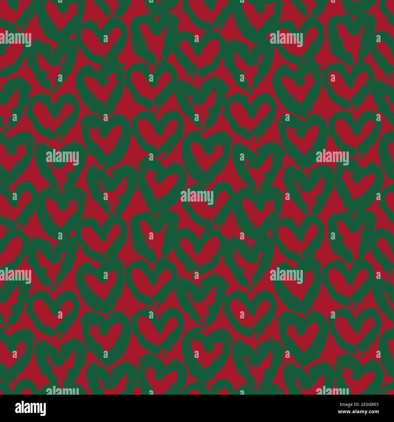 Christmas Heart shaped brush stroke seamless pattern background for ...