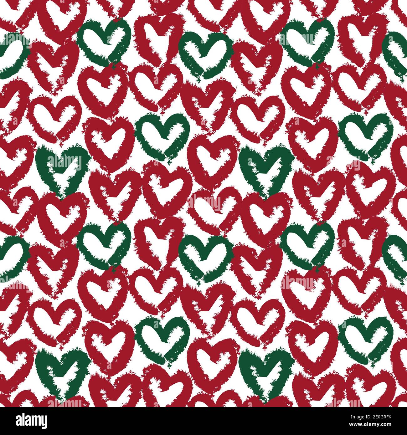Christmas Heart shaped brush stroke seamless pattern background for ...