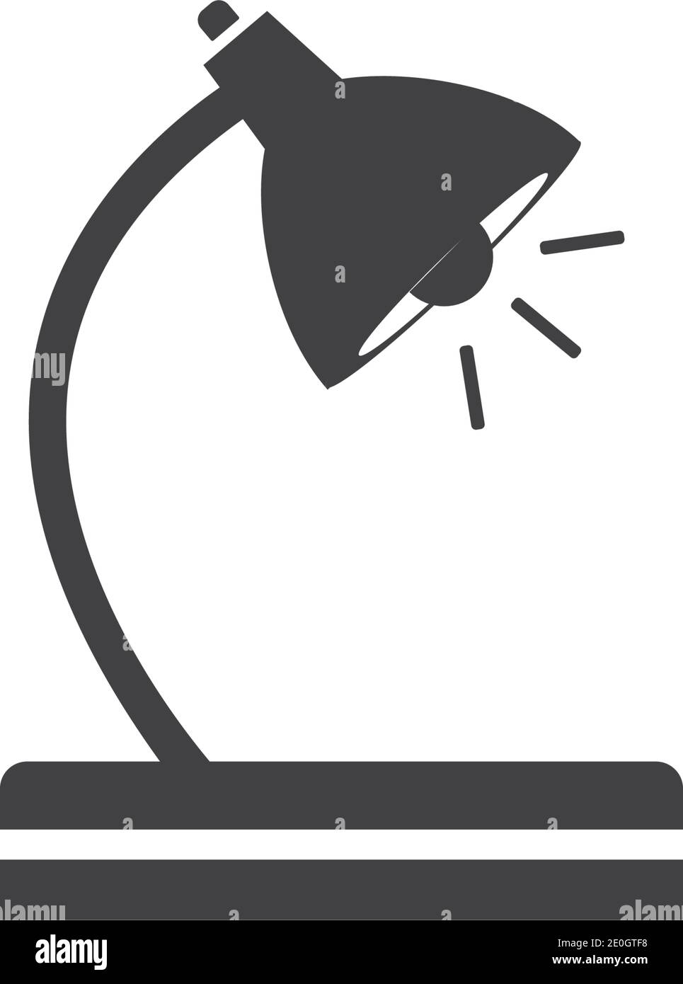 able lamp glyph icon. Desk lamp. Silhouette symbol. Negative space ...