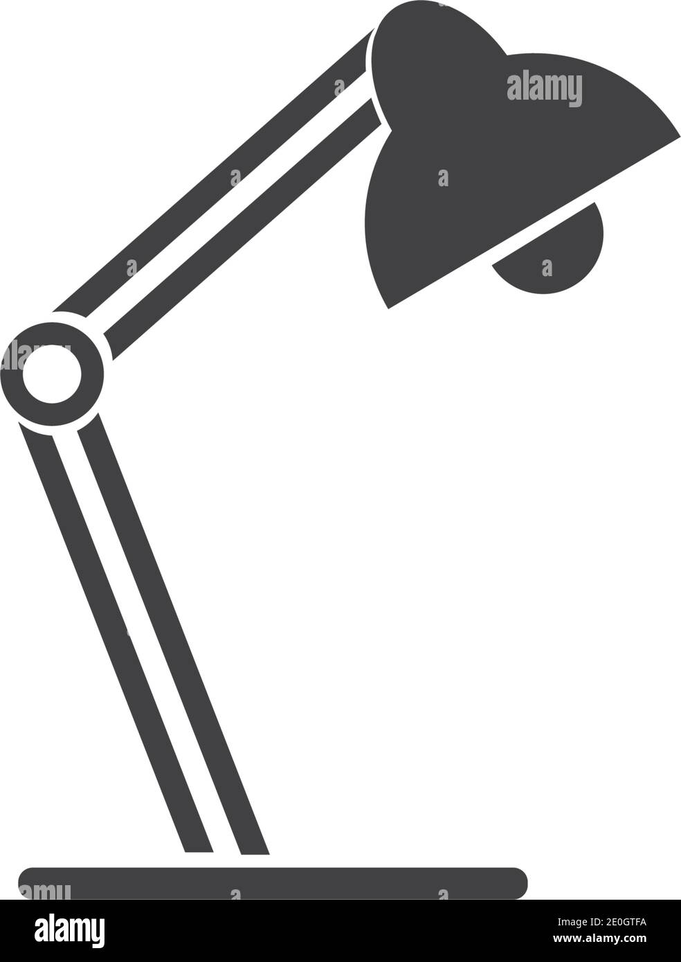 able lamp glyph icon. Desk lamp. Silhouette symbol. Negative space ...