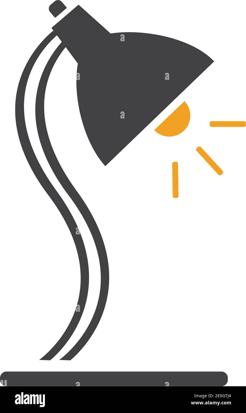 able lamp glyph icon. Desk lamp. Silhouette symbol. Negative space ...