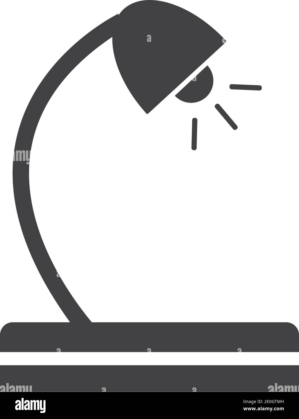 able lamp glyph icon. Desk lamp. Silhouette symbol. Negative space ...