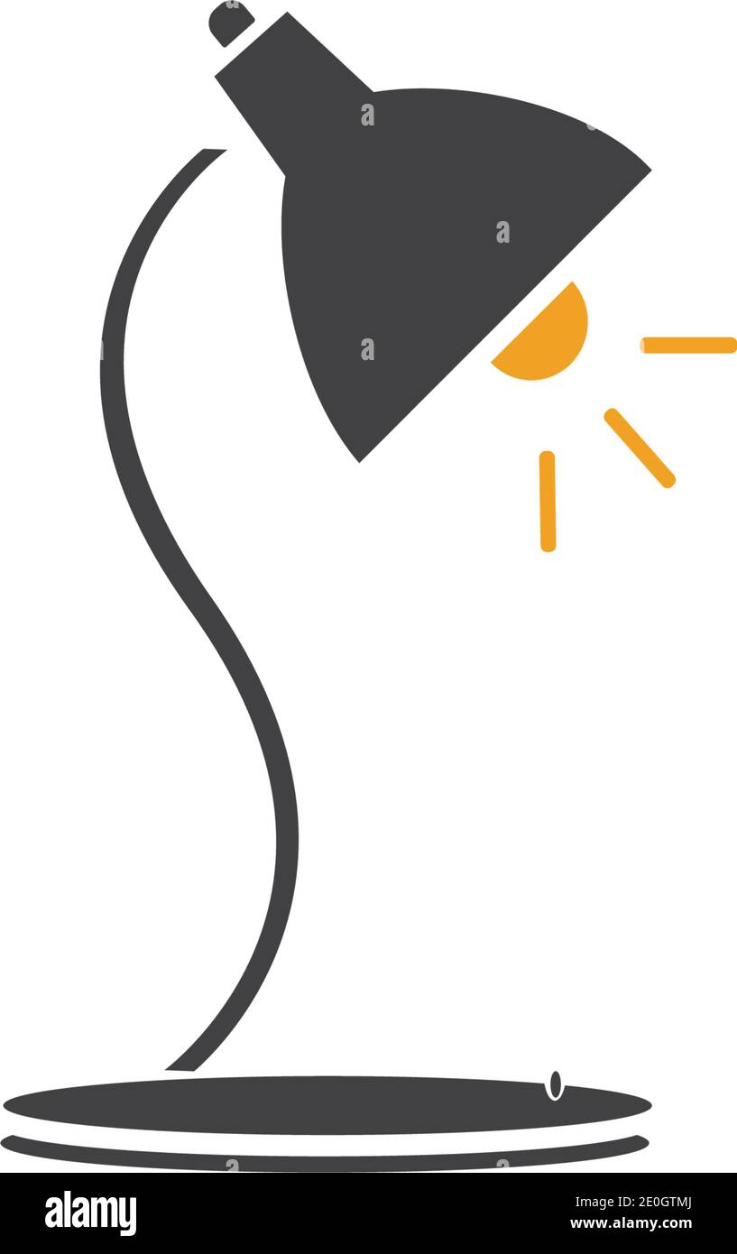 able lamp glyph icon. Desk lamp. Silhouette symbol. Negative space ...