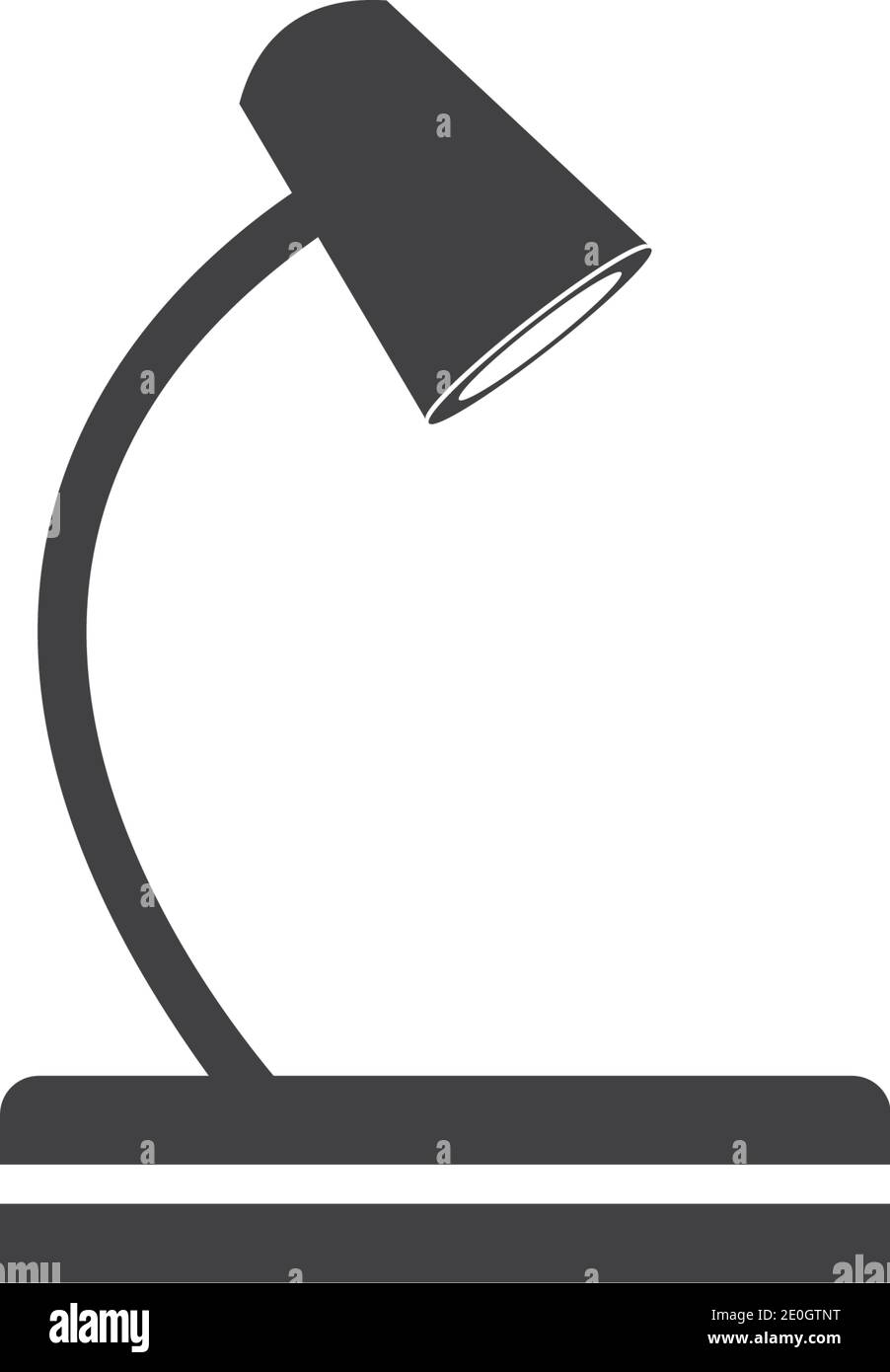 able lamp glyph icon. Desk lamp. Silhouette symbol. Negative space ...