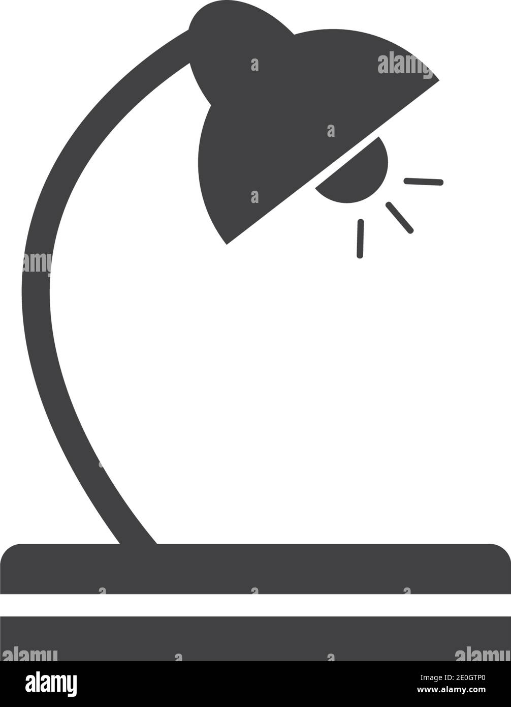 able lamp glyph icon. Desk lamp. Silhouette symbol. Negative space ...