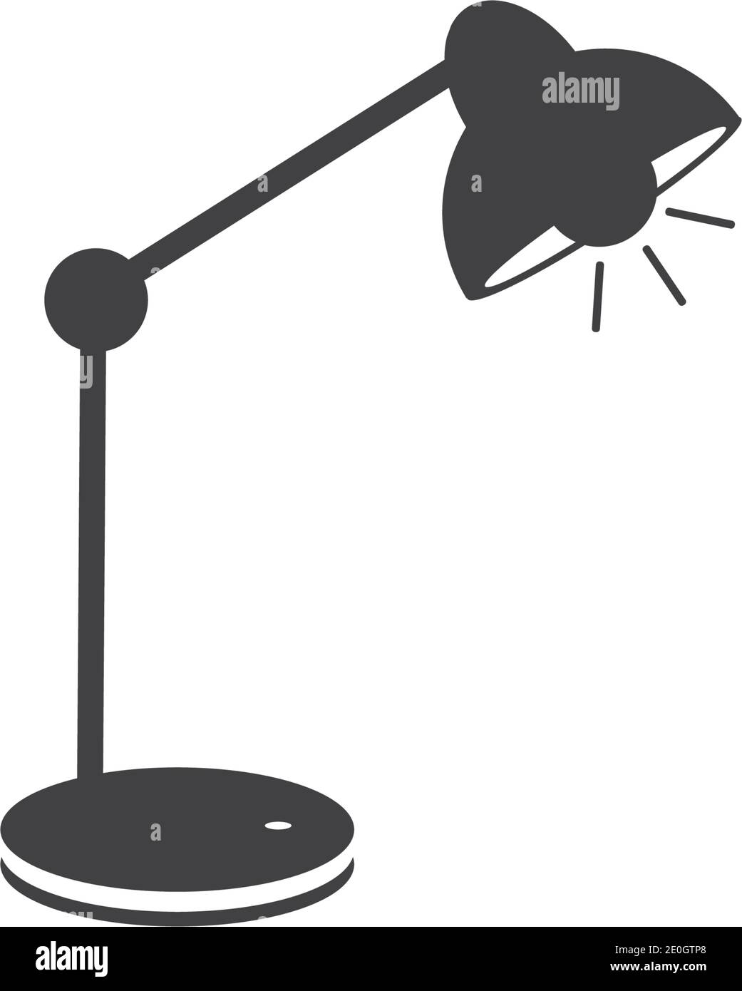 able lamp glyph icon. Desk lamp. Silhouette symbol. Negative space ...