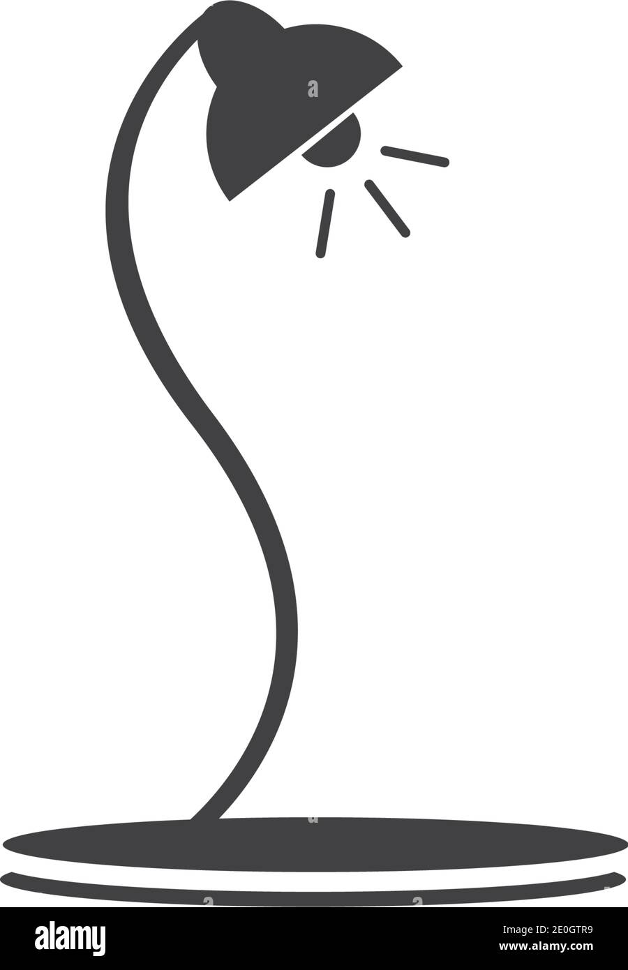 able lamp glyph icon. Desk lamp. Silhouette symbol. Negative space ...