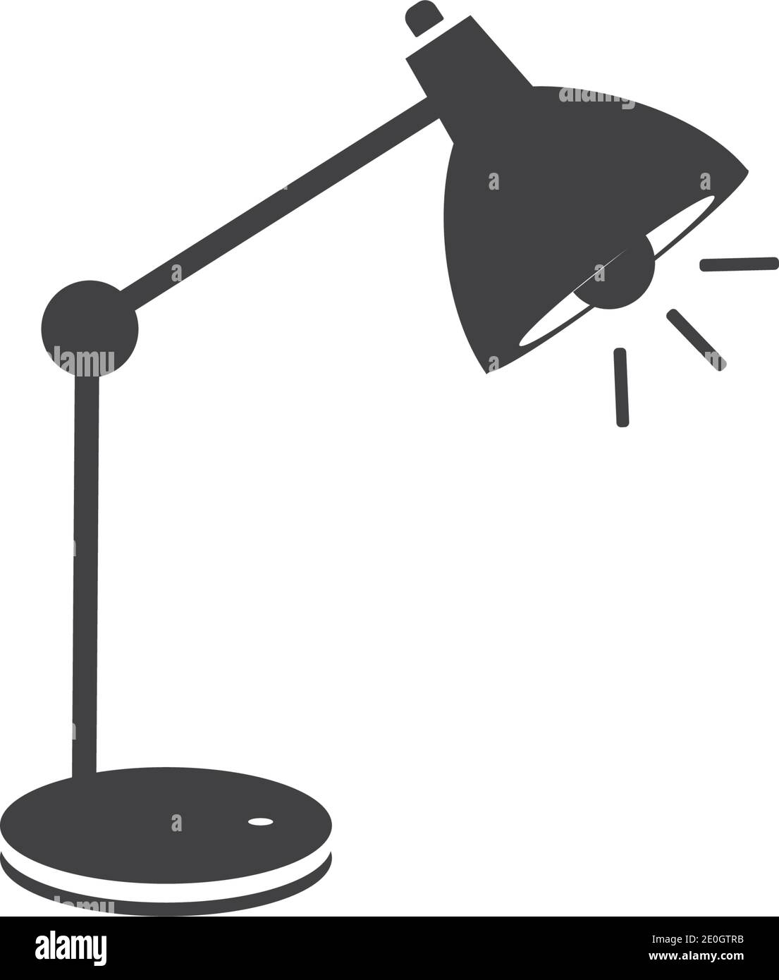able lamp glyph icon. Desk lamp. Silhouette symbol. Negative space ...