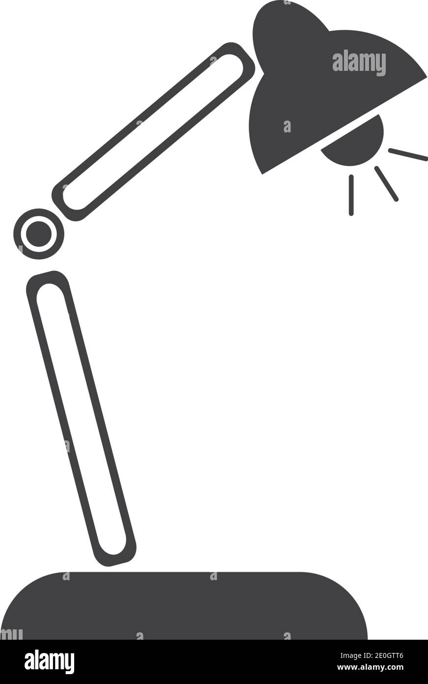 able lamp glyph icon. Desk lamp. Silhouette symbol. Negative space ...