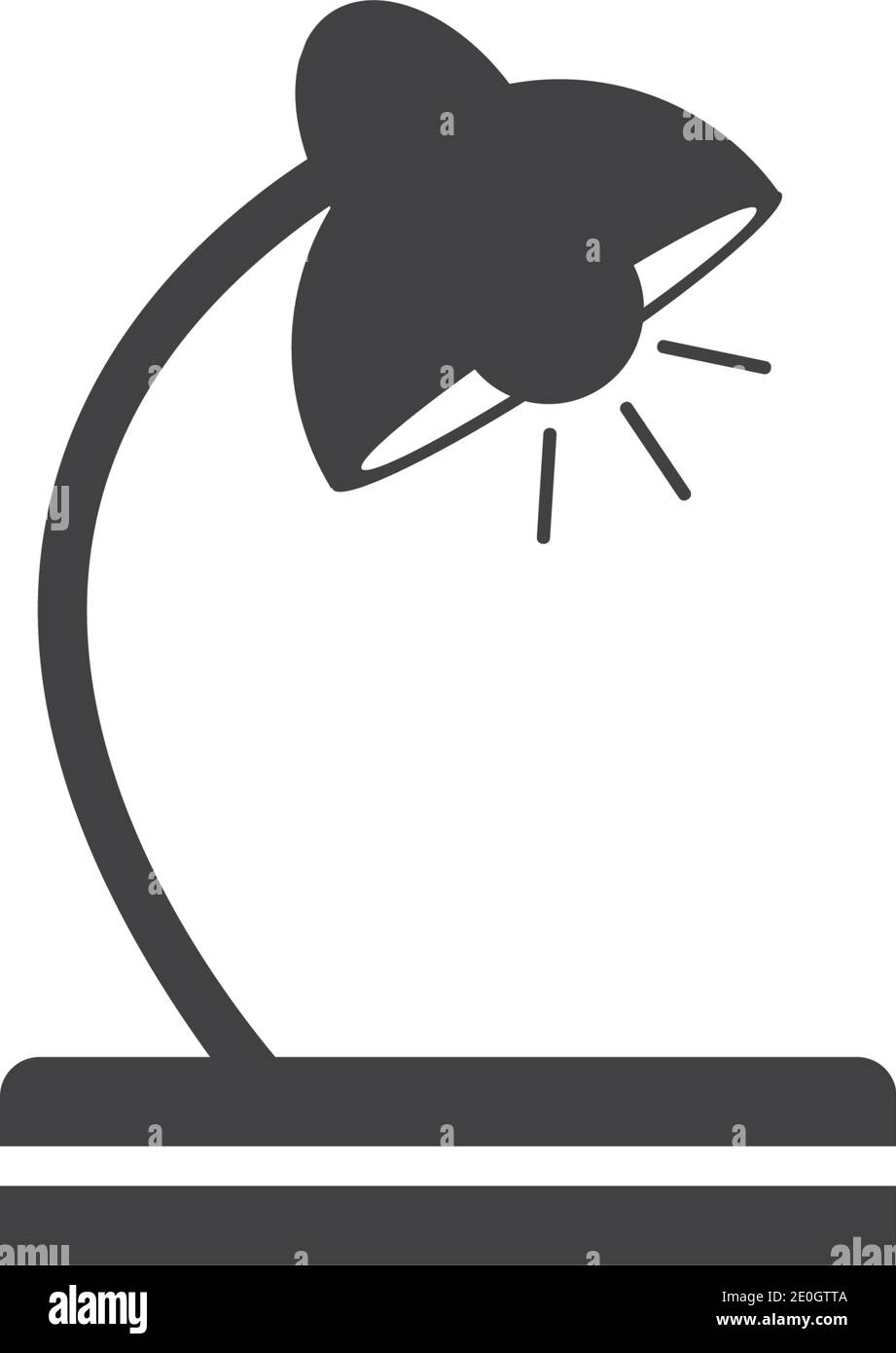able lamp glyph icon. Desk lamp. Silhouette symbol. Negative space ...