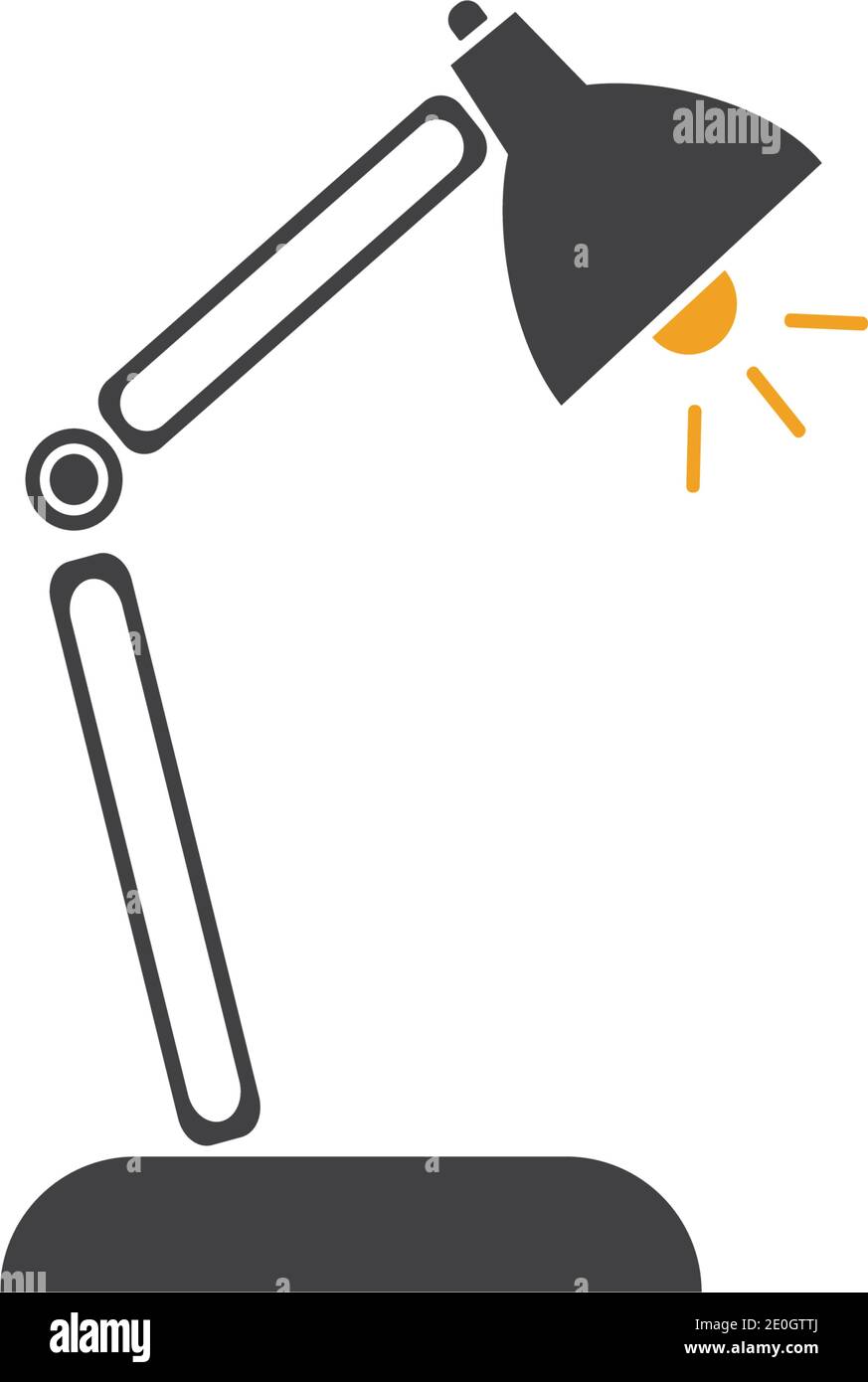 able lamp glyph icon. Desk lamp. Silhouette symbol. Negative space ...