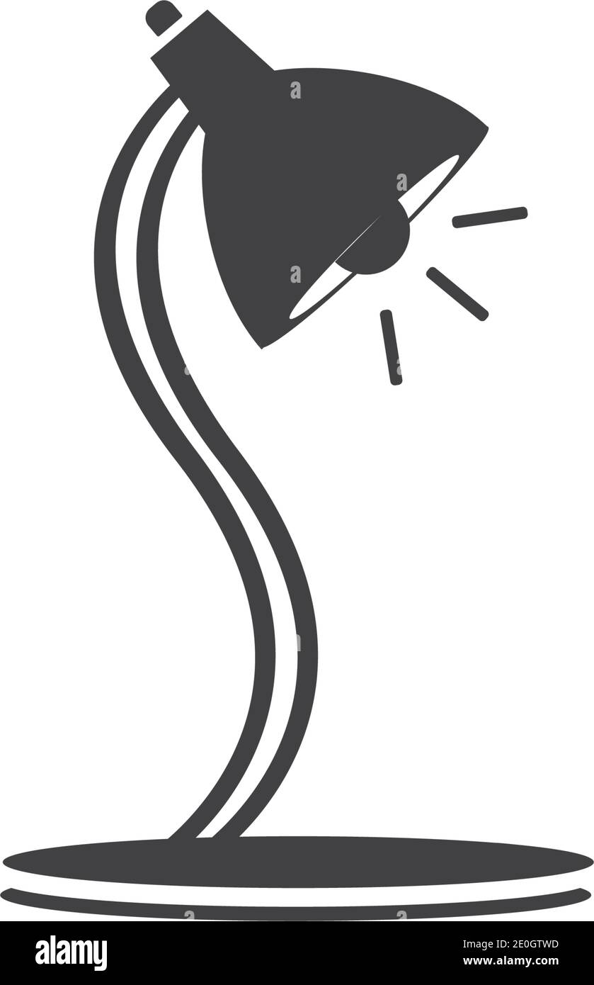 able lamp glyph icon. Desk lamp. Silhouette symbol. Negative space ...