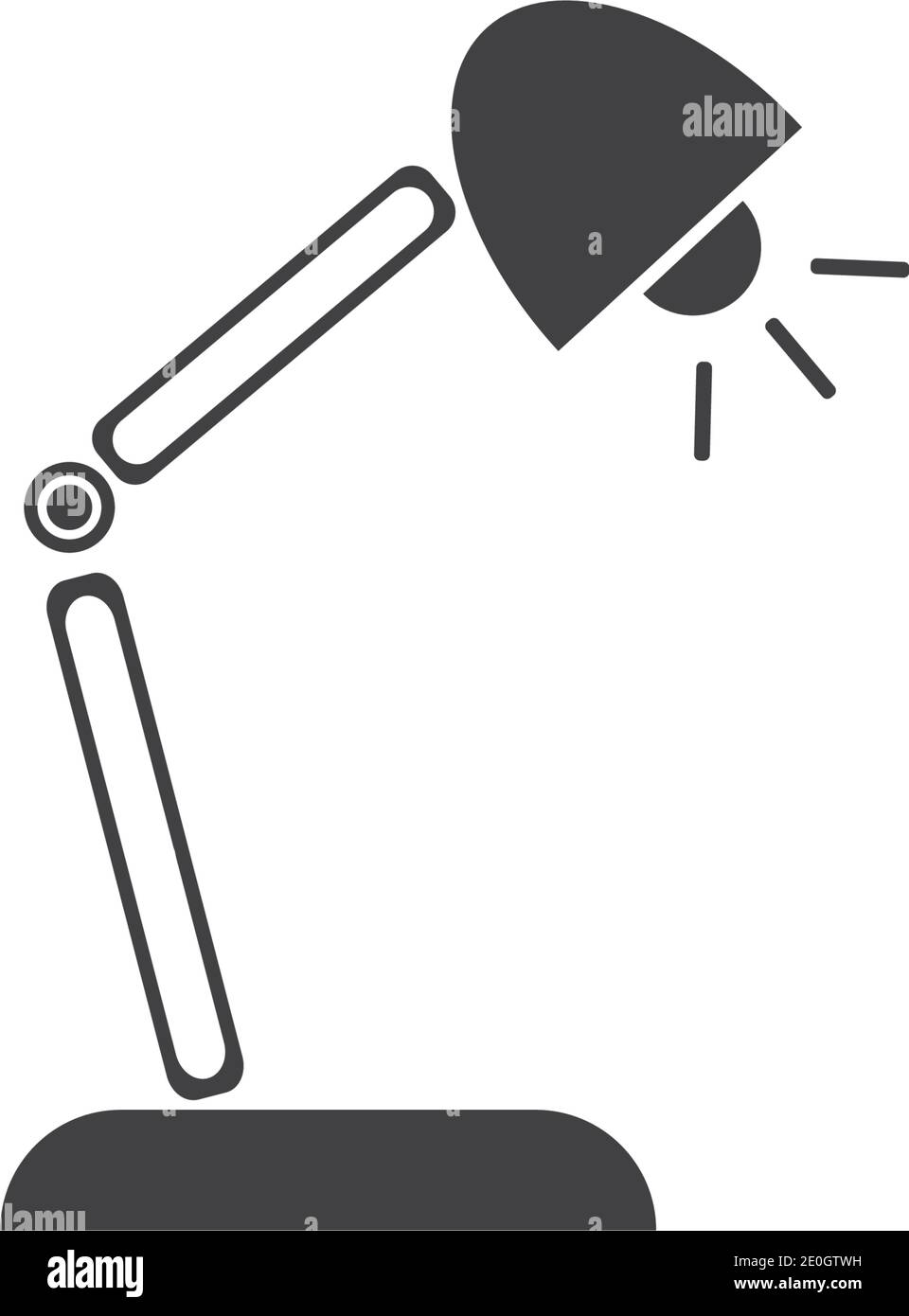 able lamp glyph icon. Desk lamp. Silhouette symbol. Negative space ...