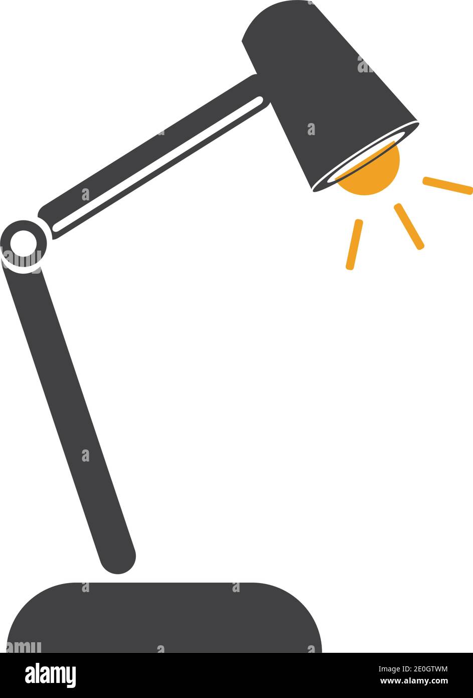 able lamp glyph icon. Desk lamp. Silhouette symbol. Negative space ...