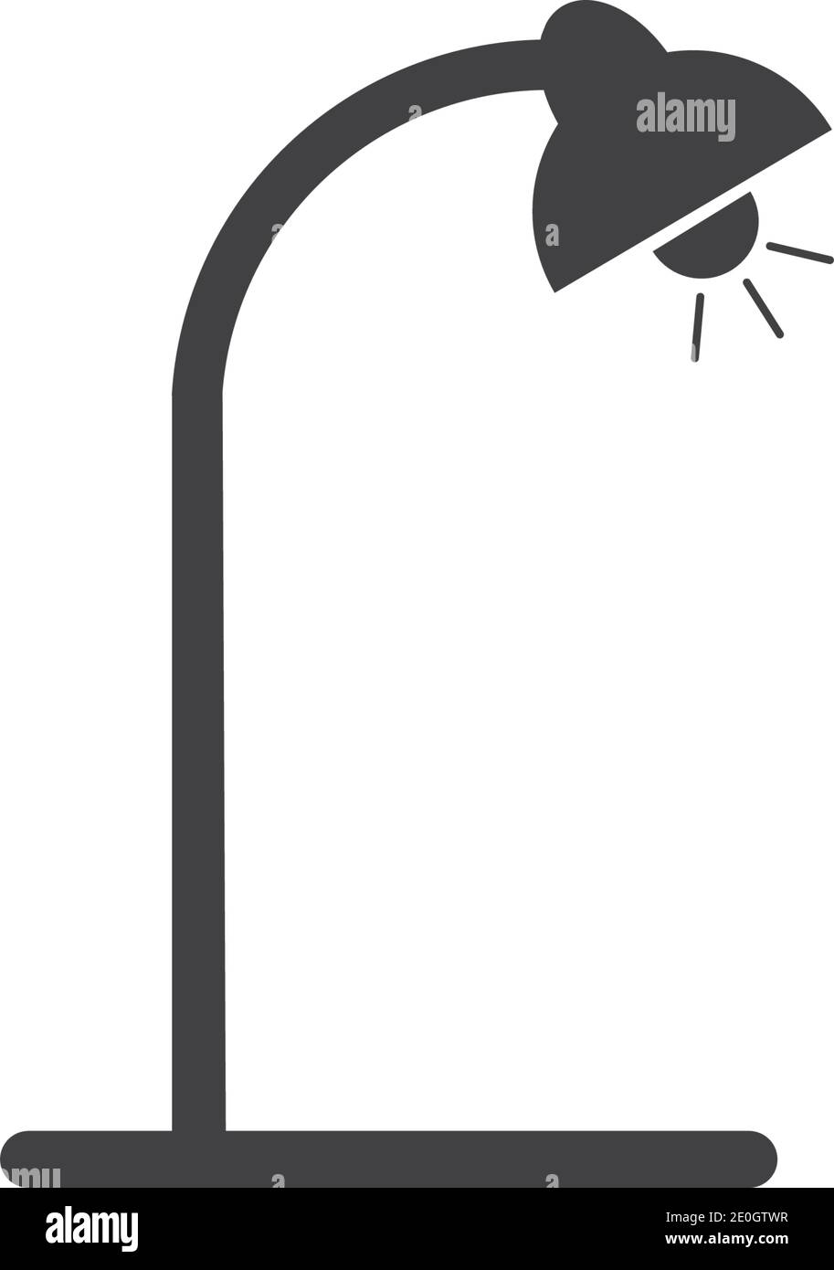 able lamp glyph icon. Desk lamp. Silhouette symbol. Negative space ...