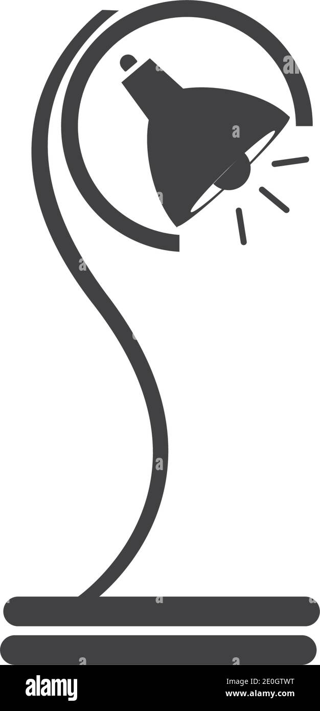 able lamp glyph icon. Desk lamp. Silhouette symbol. Negative space ...