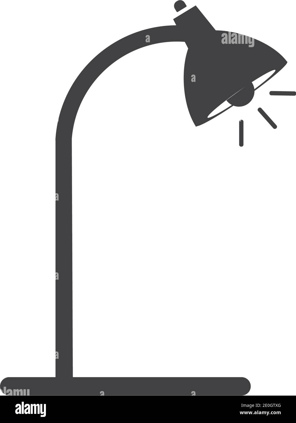 able lamp glyph icon. Desk lamp. Silhouette symbol. Negative space ...