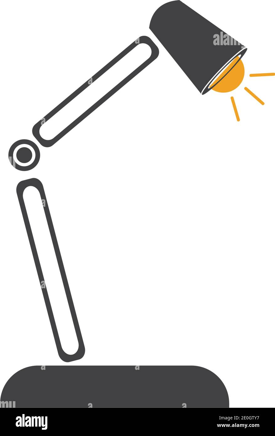 able lamp glyph icon. Desk lamp. Silhouette symbol. Negative space ...