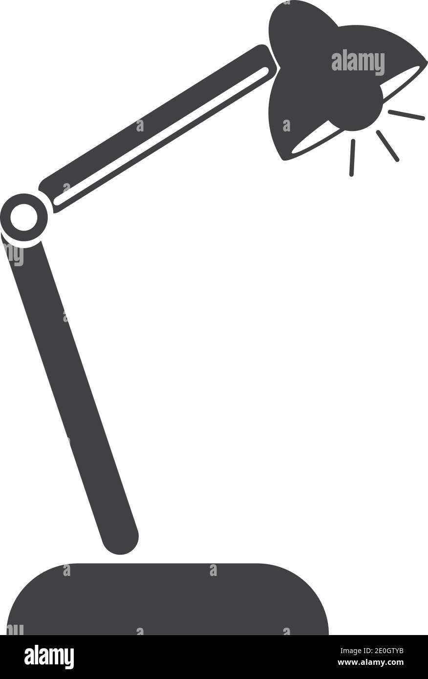 able lamp glyph icon. Desk lamp. Silhouette symbol. Negative space ...