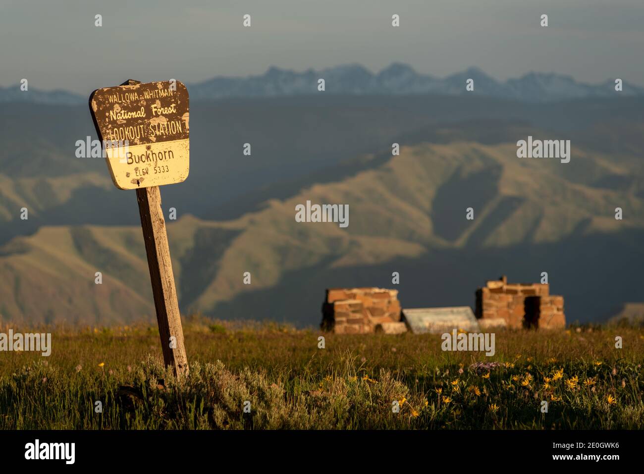Buckhorn Lookout sign, Hells Canyon National Recreation Area, Oregon ...