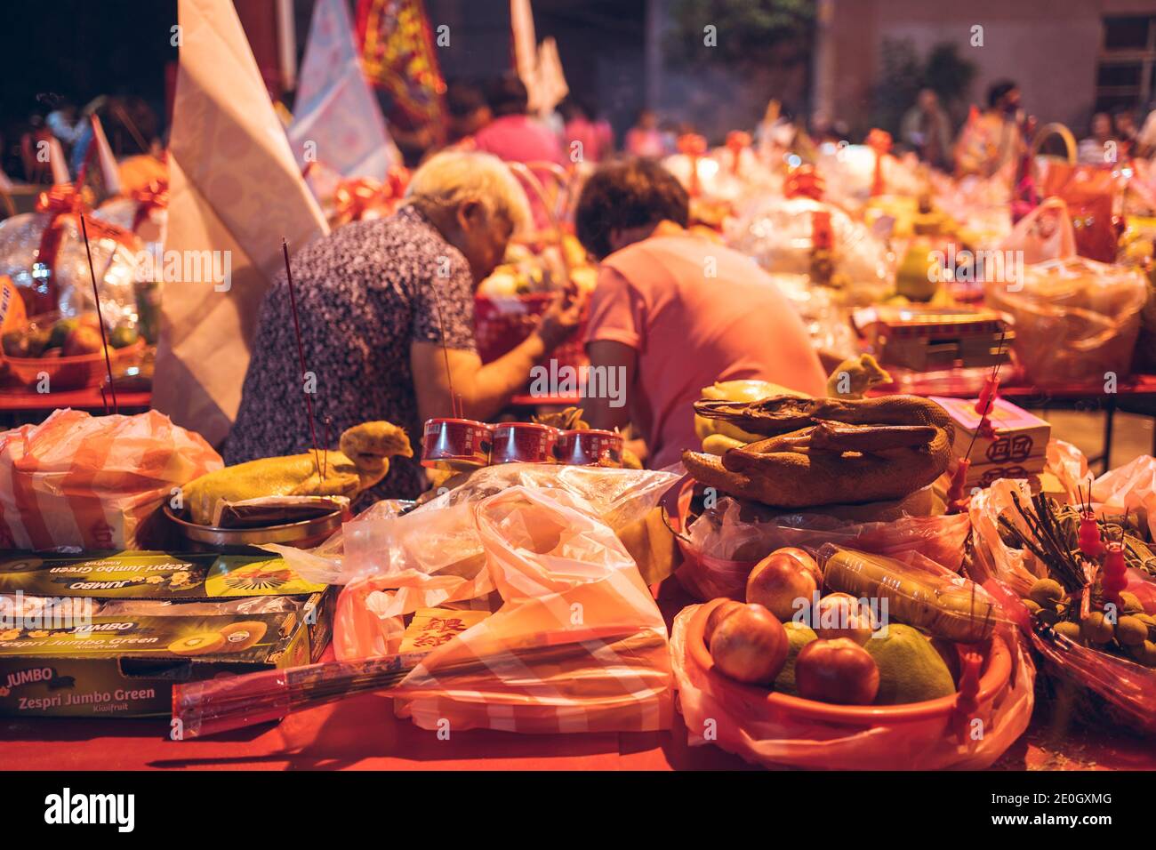 Hsinchu, Taiwan; September 7, 2020: large amount of food served as ...