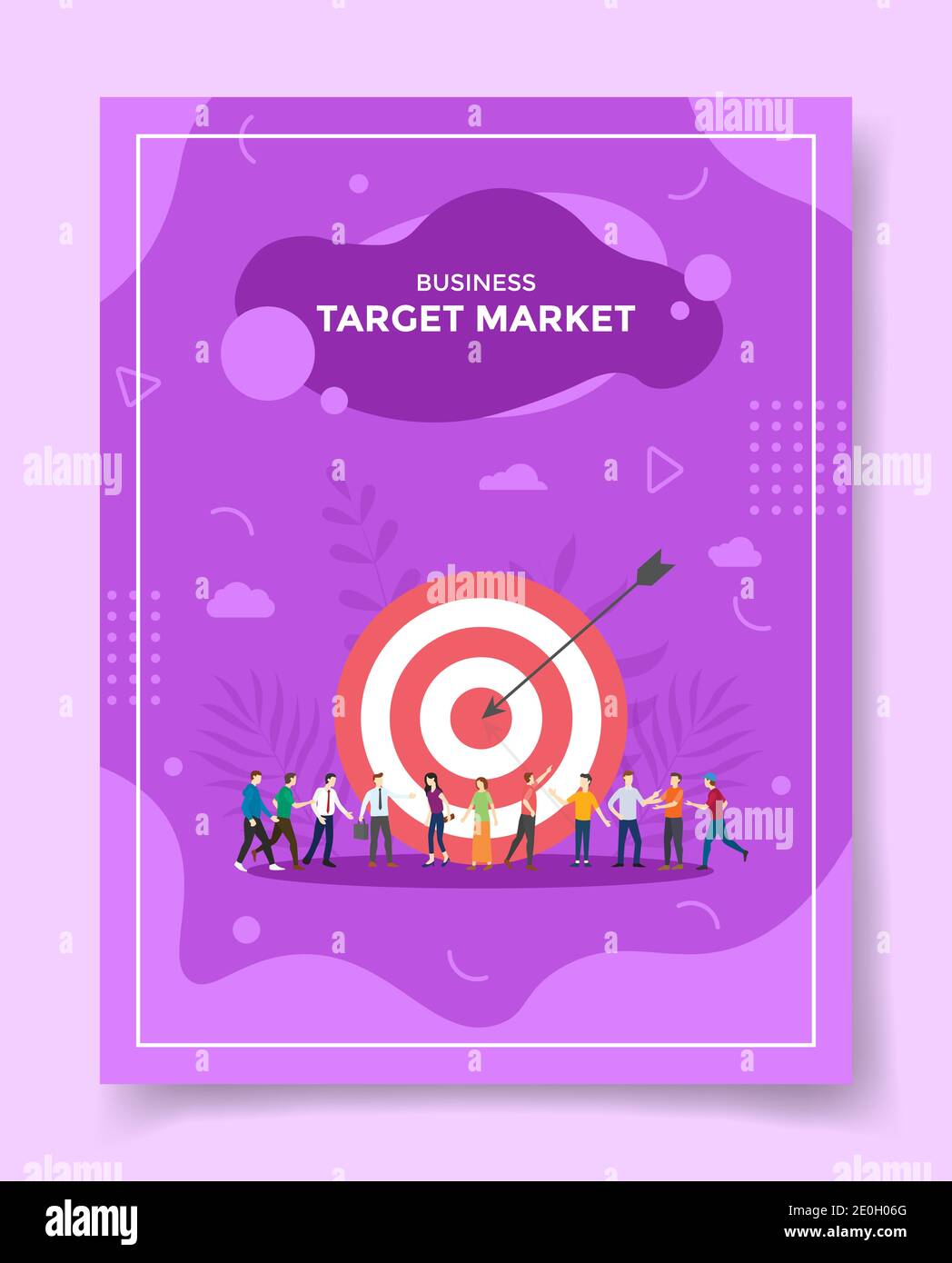 target market people character front dart on center target board for ...