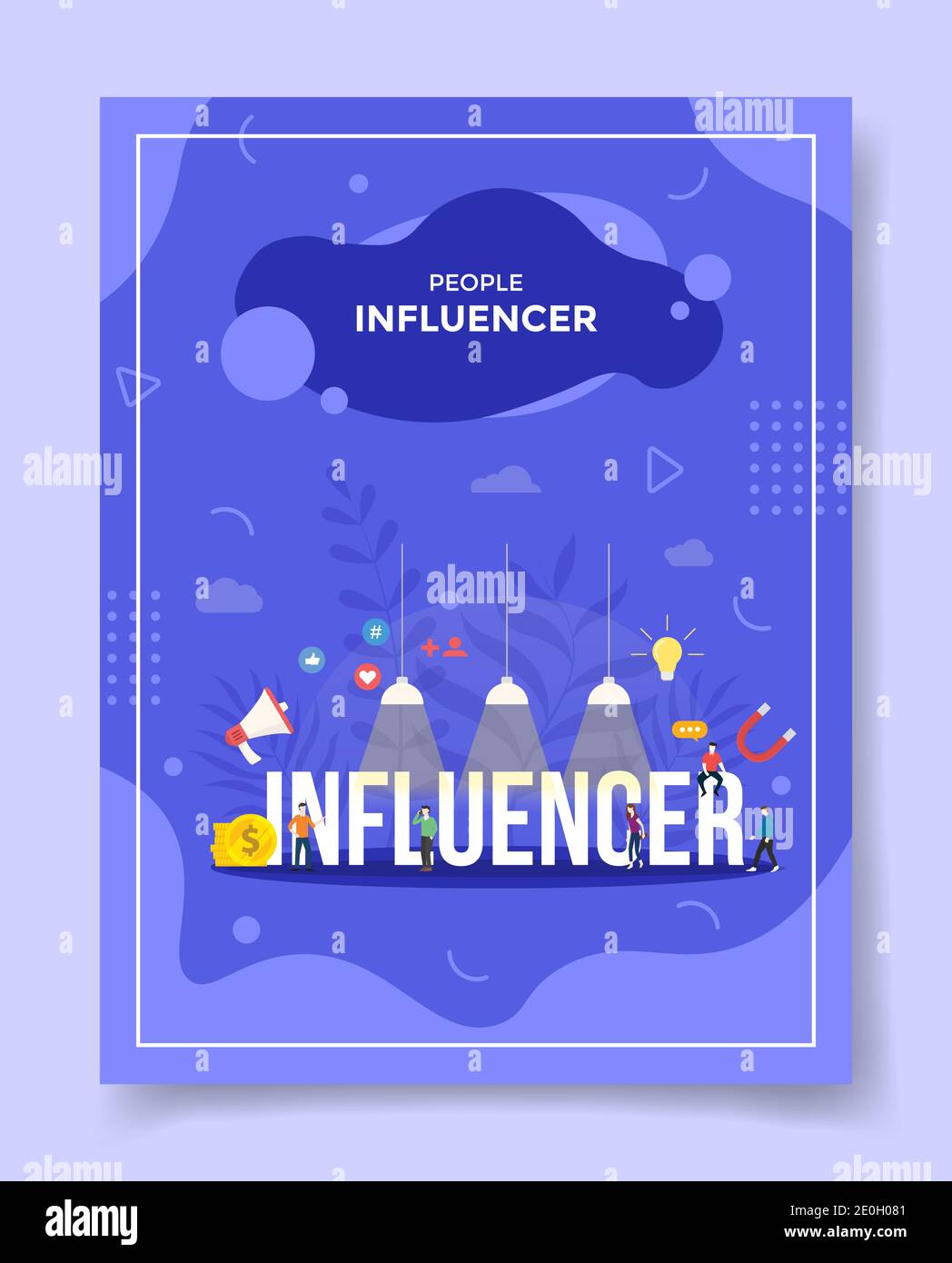 influencer concept people around word influencer speaker spot light ...