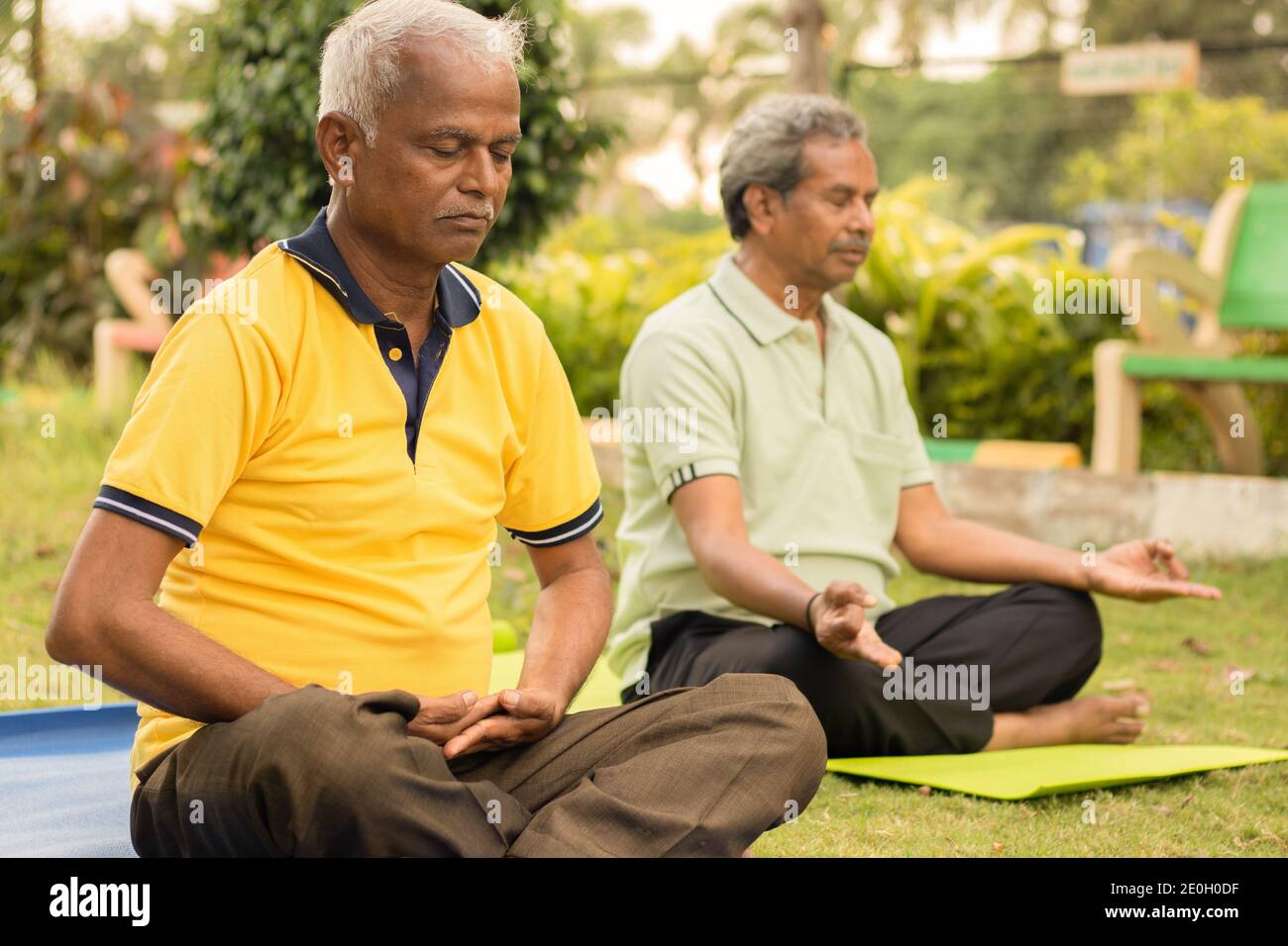 Indian senior exercise hi-res stock photography and images - Alamy