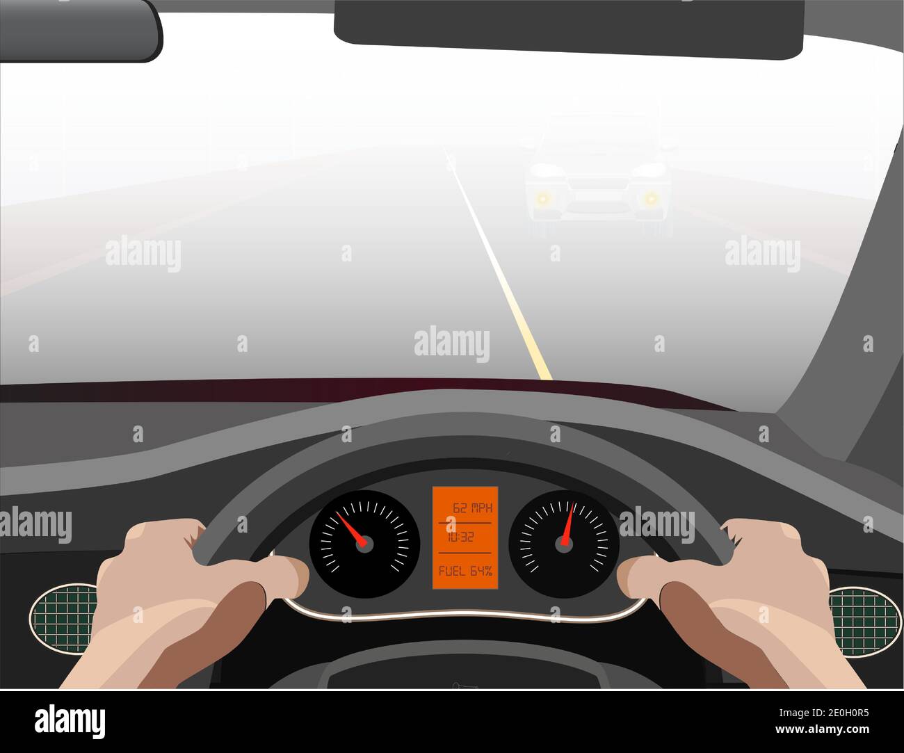 Vector Illustration of poor visibility due to dense fog Stock Vector ... Vector Illustration of poor visibility due to dense fog Stock Vector ...