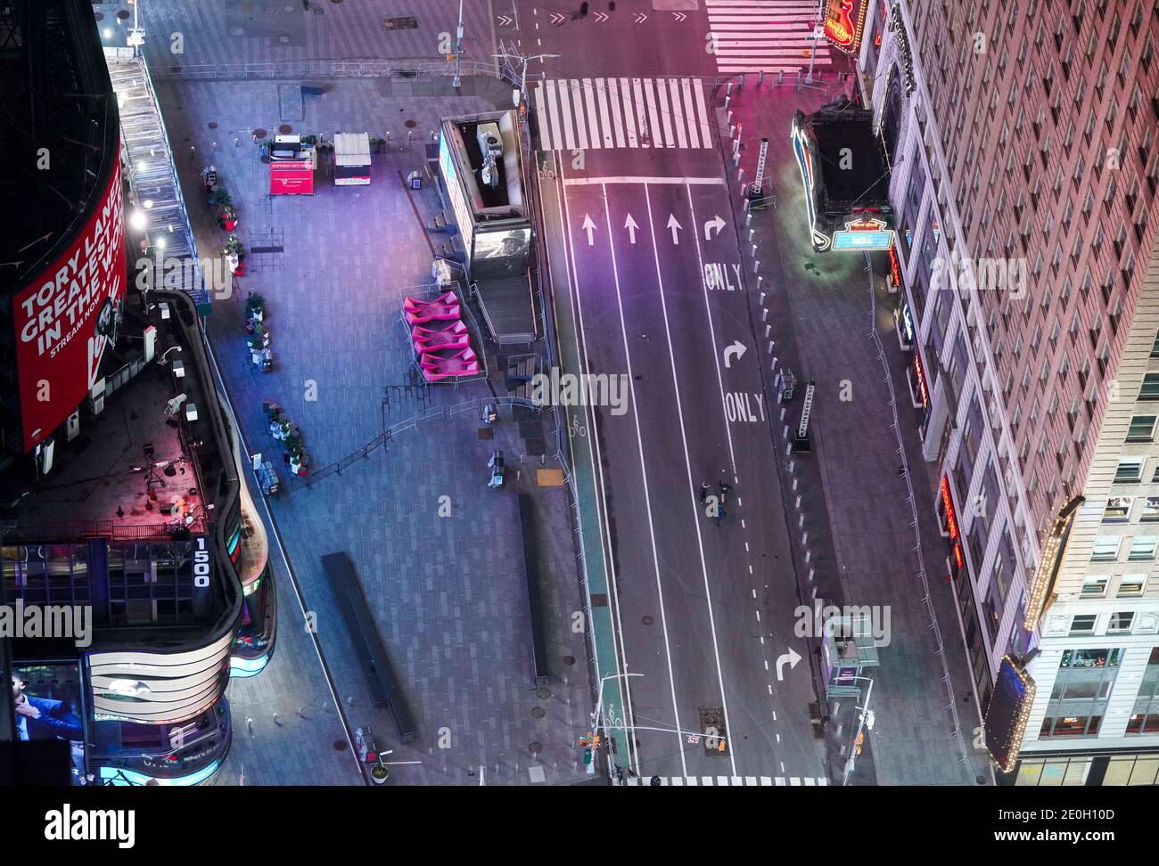 New York, USA. 31st Dec, 2020. Photo taken on Dec. 31, 2020 shows Times ...